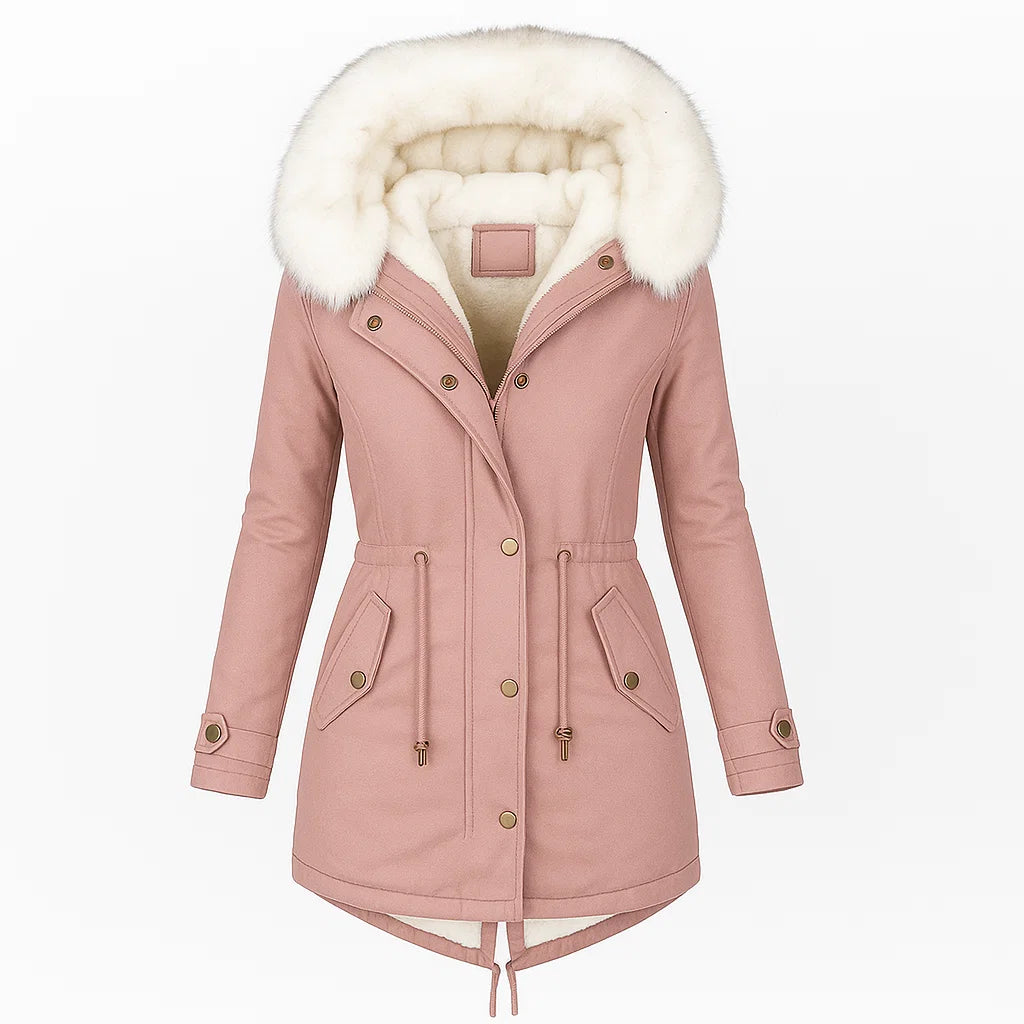 Olivia - Elegant Winter Coat (Pink) – Clara Canada