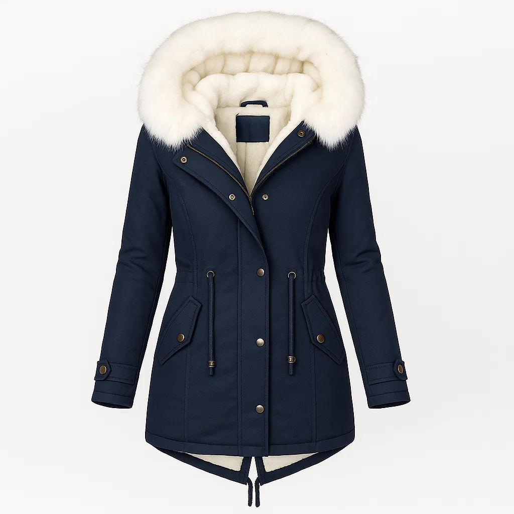Olivia - Elegant Winter Coat (Blue) – Clara Canada